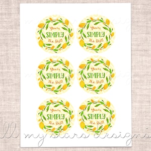 PRINTABLE You're SIMPLY the Best! Printable Lemon Wreath Gift Tag ...