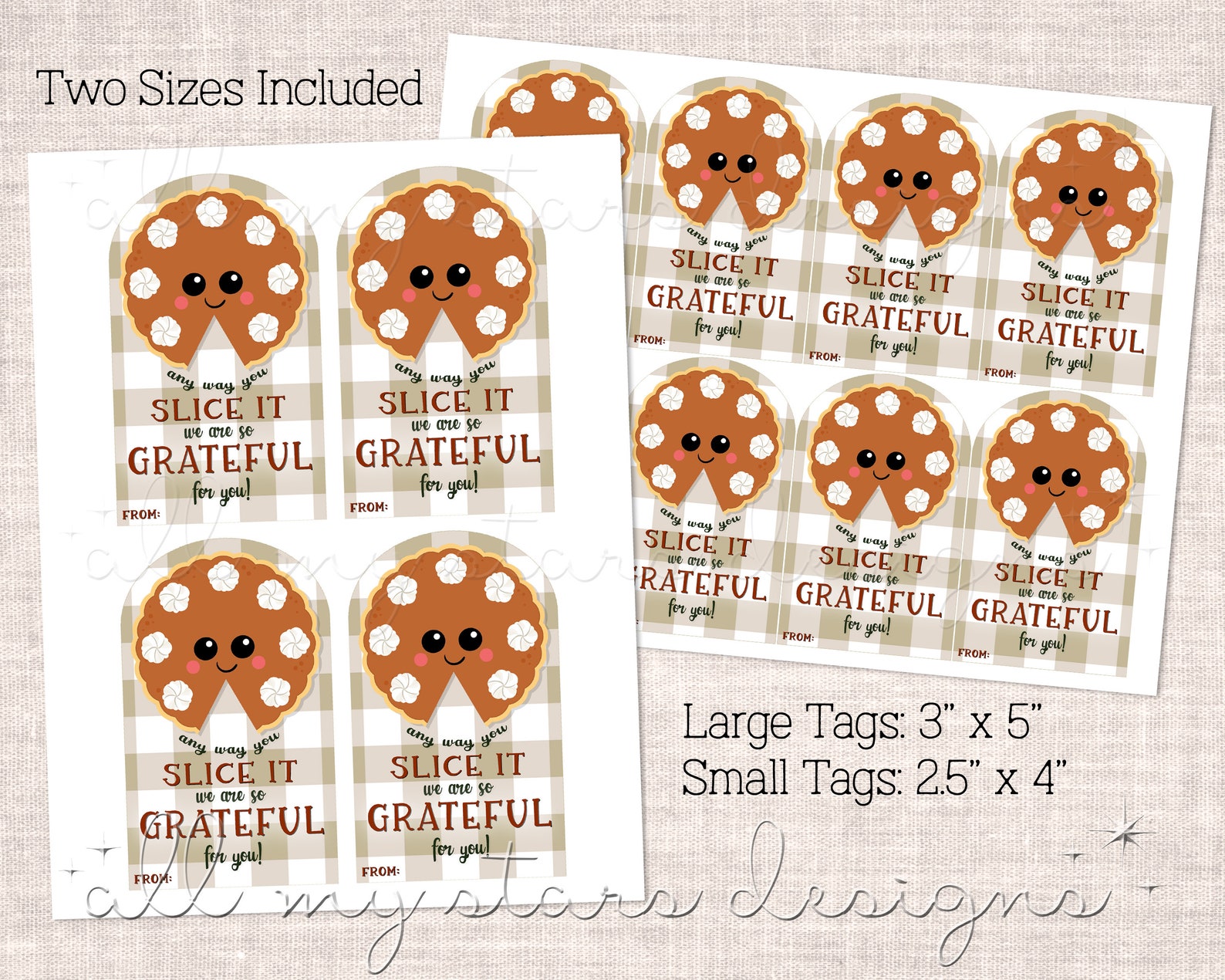 PRINTABLE Any Way You Slice It, We Are so GRATEFUL for You! Pumpkin Pie ...