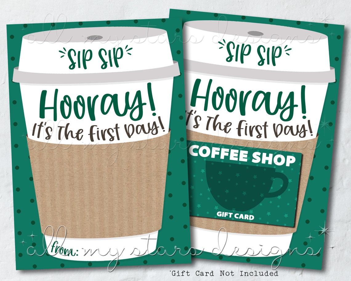 PRINTABLE Sip Sip Hooray It's the First Day Coffee Gift - Etsy