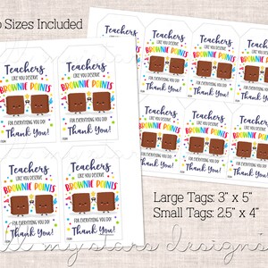 PRINTABLE Teachers Like You Deserve BROWNIE POINTS for Everything You ...