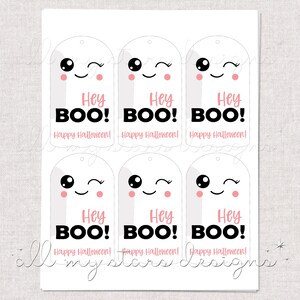 PRINTABLE Hey BOO! Happy Halloween! Cute Ghost Gift Tag | Instant ...