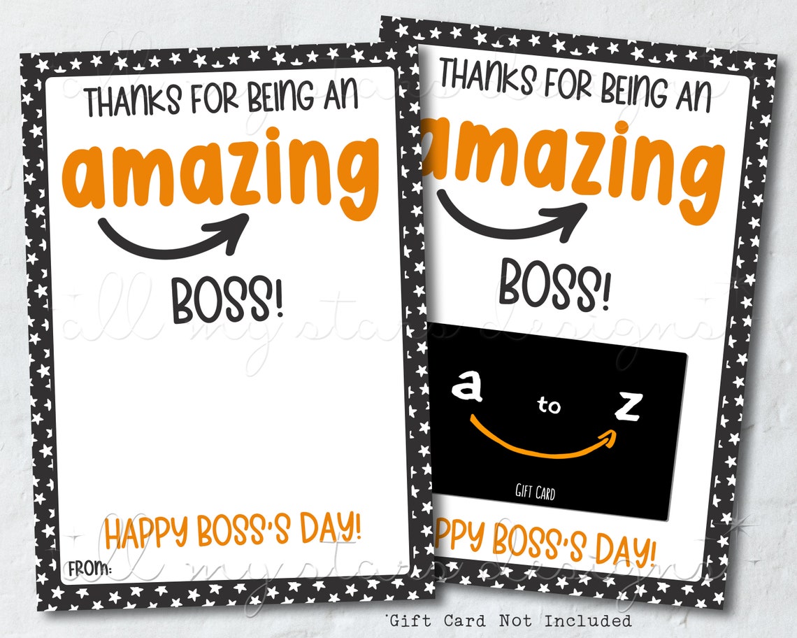 PRINTABLE Thanks for Being an AMAZING Boss Happy Boss's - Etsy