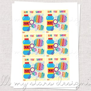 PRINTABLE Hope Your Summer BUBBLES With Fun! Tag | Instant Download ...