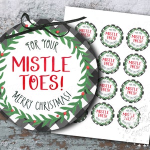 For Your Mistle-toes! Merry Christmas! Wreath Design Gift Tag ...