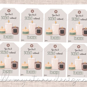 PRINTABLE You Are A Scent-sational Teacher! Candle Tag | Instant ...