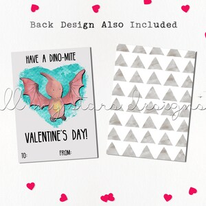 PRINTABLE Cute Dinosaur Valentine Cards - Set of 6 | Instant Download ...