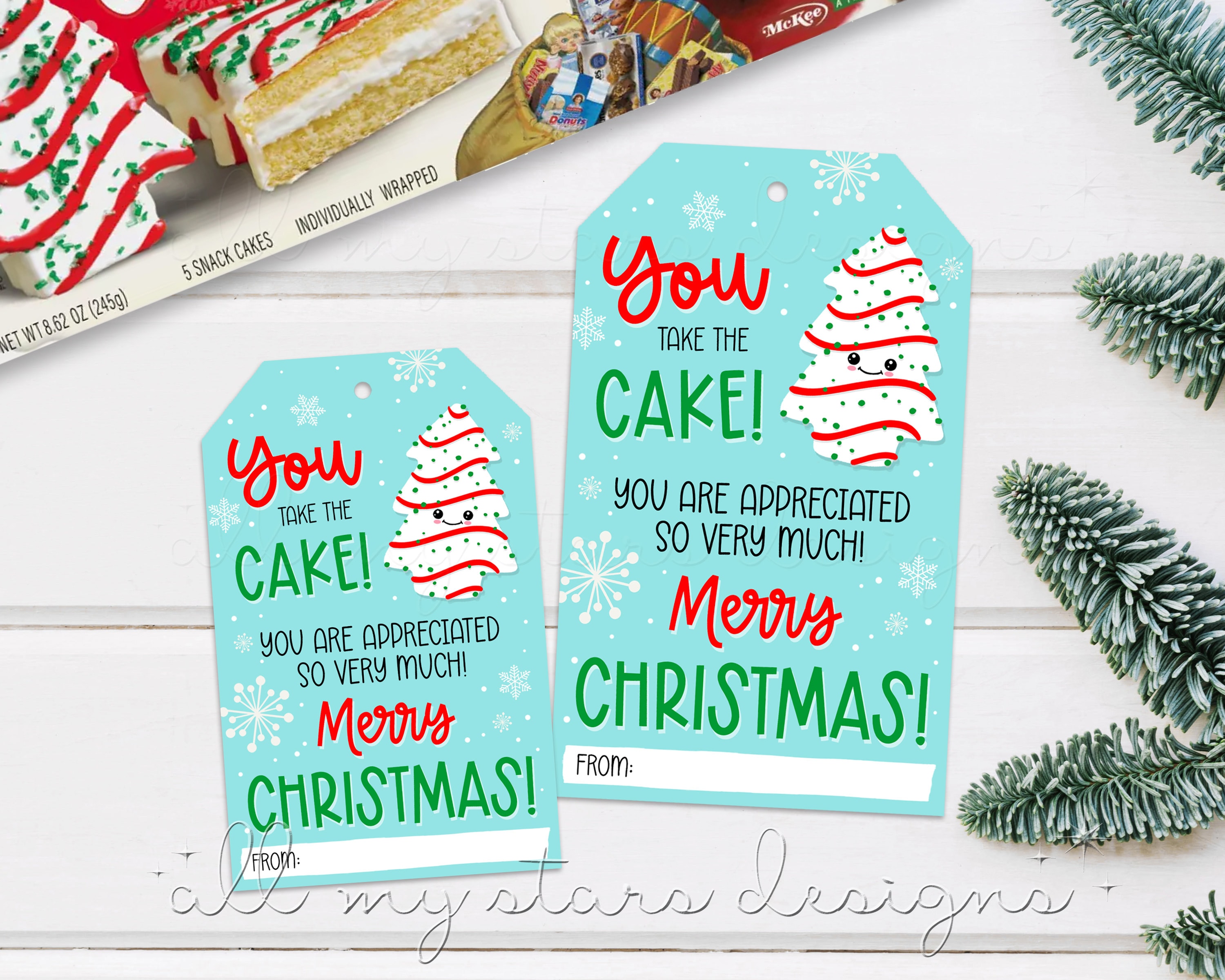PRINTABLE You Take the CAKE! You Are Appreciated so Very Much! Merry ...