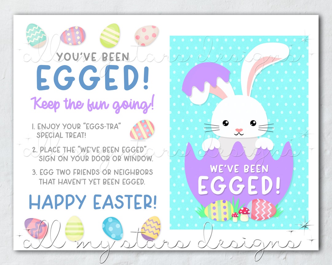 PRINTABLE You've Been EGGED! Cute Easter Egged Treat Sign and ...