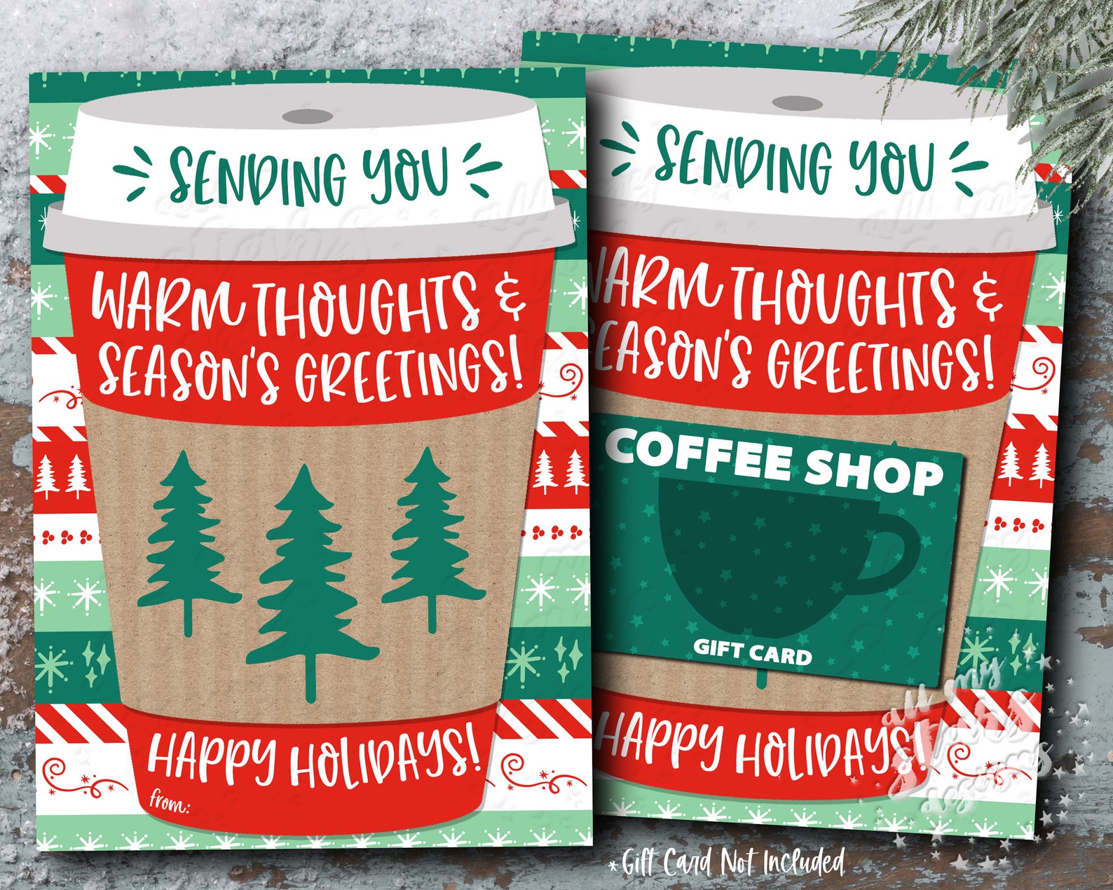 PRINTABLE Sending You WARM THOUGHTS and Season's Greetings! Happy ...