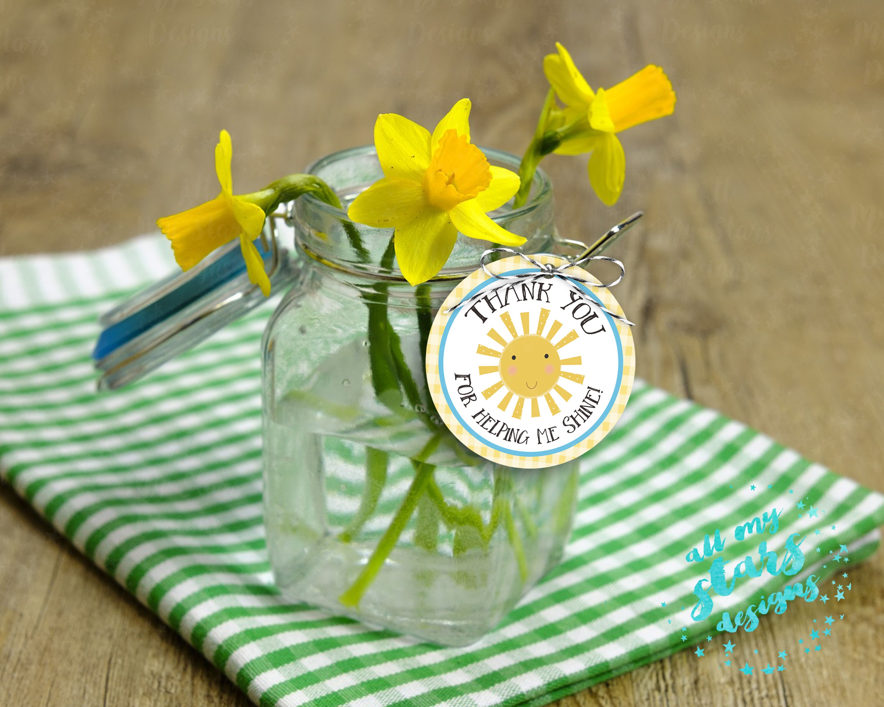 PRINTABLE Thank You for Helping Me Shine! Sunshine Tag | Instant ...