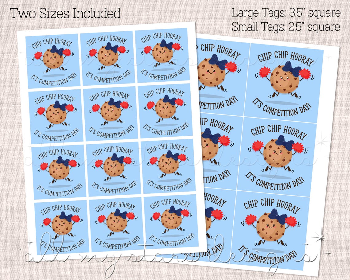 PRINTABLE Chip Chip Hooray It's Competition Day! Cookie Tag | Instant ...