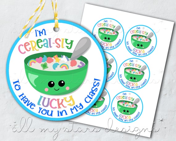 PRINTABLE I'm CEREAL-SLY Lucky to Have You in My Class - Etsy