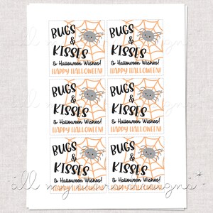 PRINTABLE Bugs & Kisses and Halloween Wishes! Happy Halloween! Tag ...