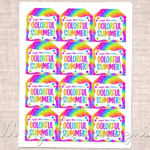 PRINTABLE Hope You Have a COLORFUL Summer! Tag | Instant Download ...