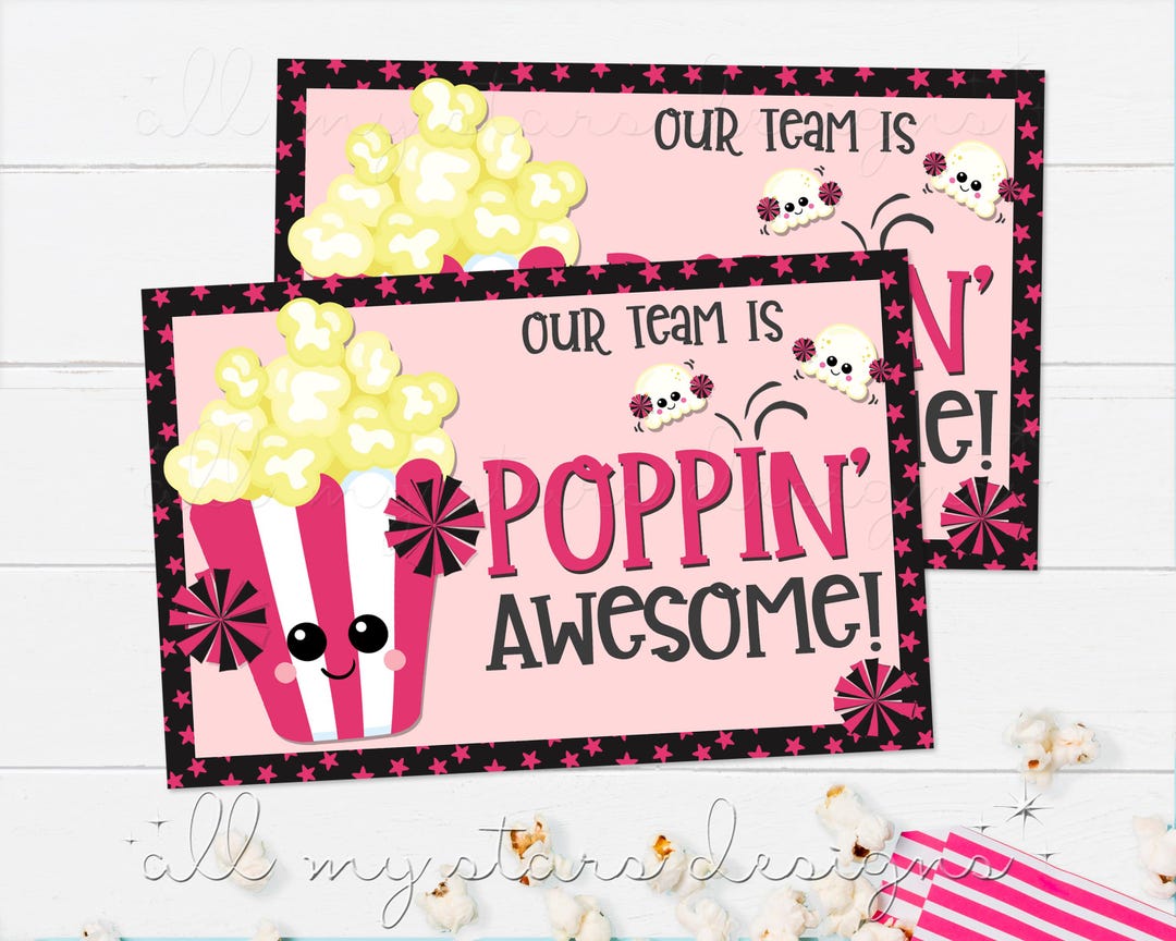 PRINTABLE Our Team is POPPIN' Awesome! Tag | Instant Download | Cheer ...