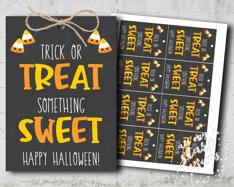 PRINTABLE Trick or Treat Something Sweet Happy Halloween - Etsy