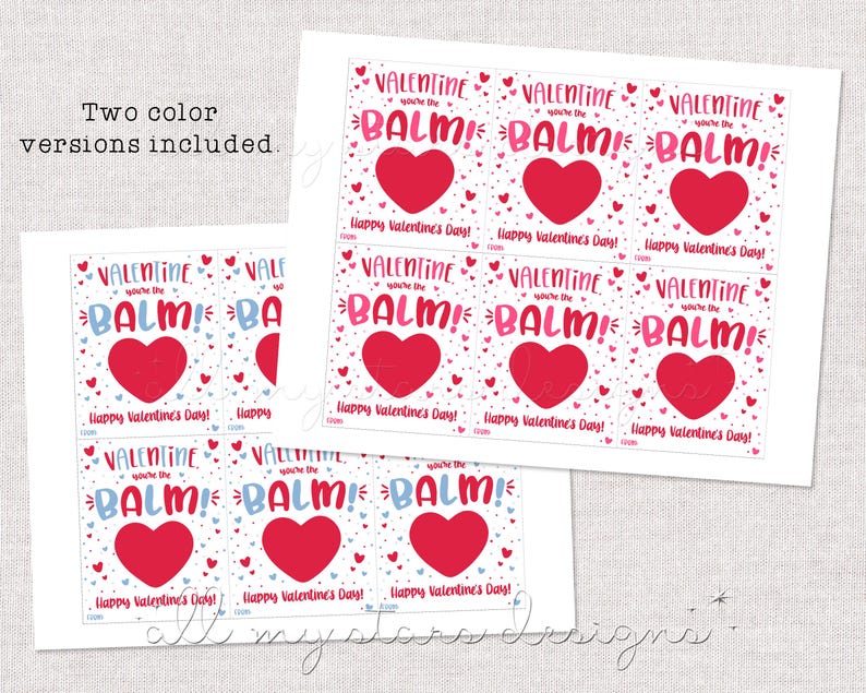 PRINTABLE Valentine, You're the BALM! Happy Valentine's Day! Tag ...