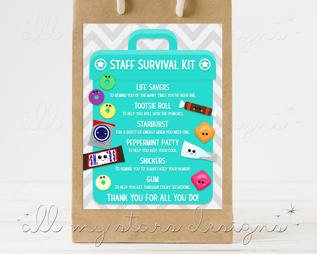 PRINTABLE Staff Survival Kit Tag Instant Download Staff - Etsy Ireland