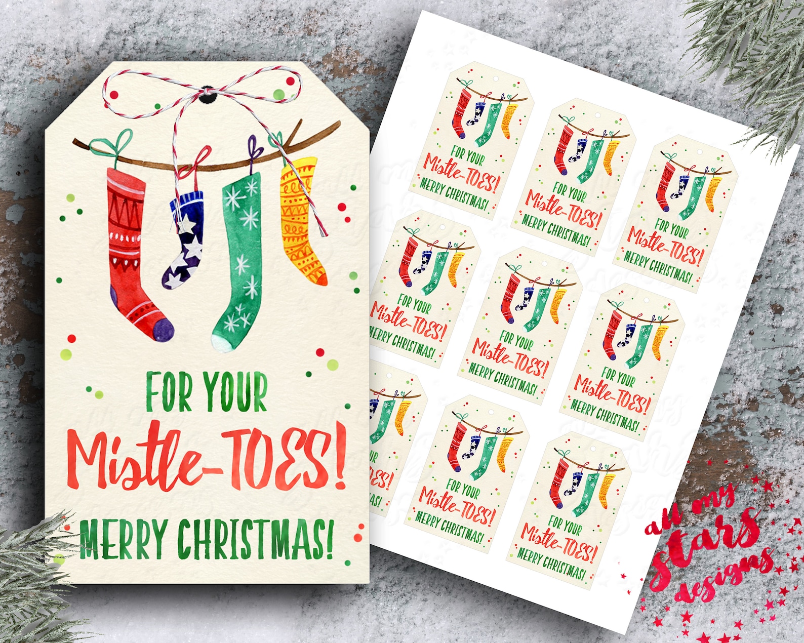 For Your Mistle-toes! Merry Christmas! Hanging Tag | Christmas Mani ...