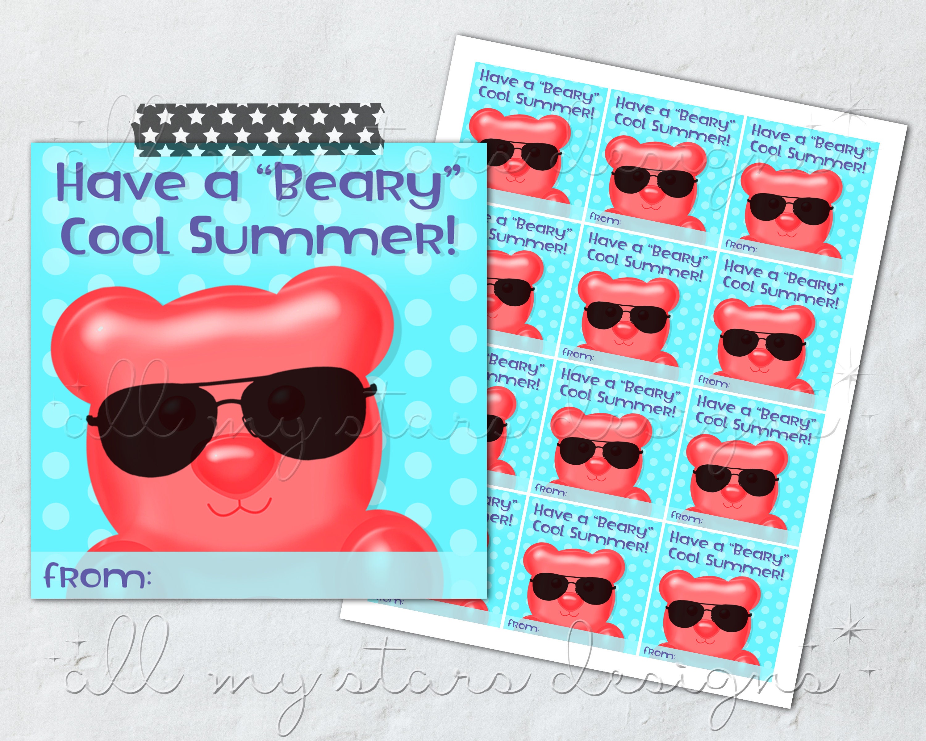 PRINTABLE Have a BEARY COOL Summer! Tag | Instant Download | Summer ...