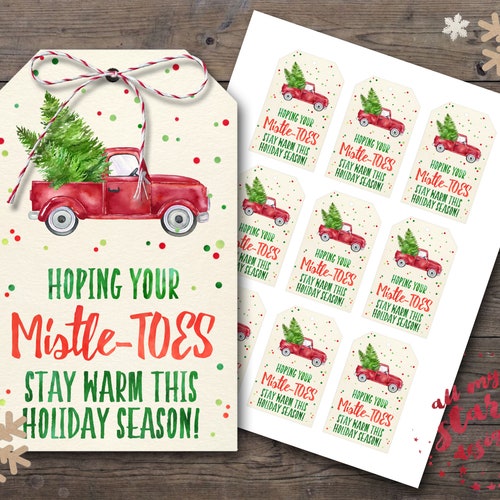 PRINTABLE Hoping Your Mistle-toes Stay Warm This Holiday - Etsy