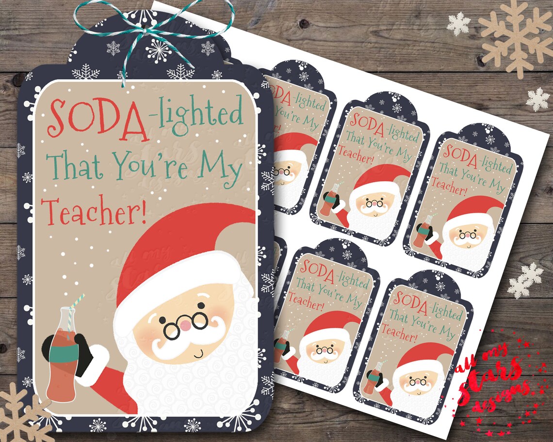 PRINTABLE Soda-lighted That You're My Teacher Soft Drink | Etsy