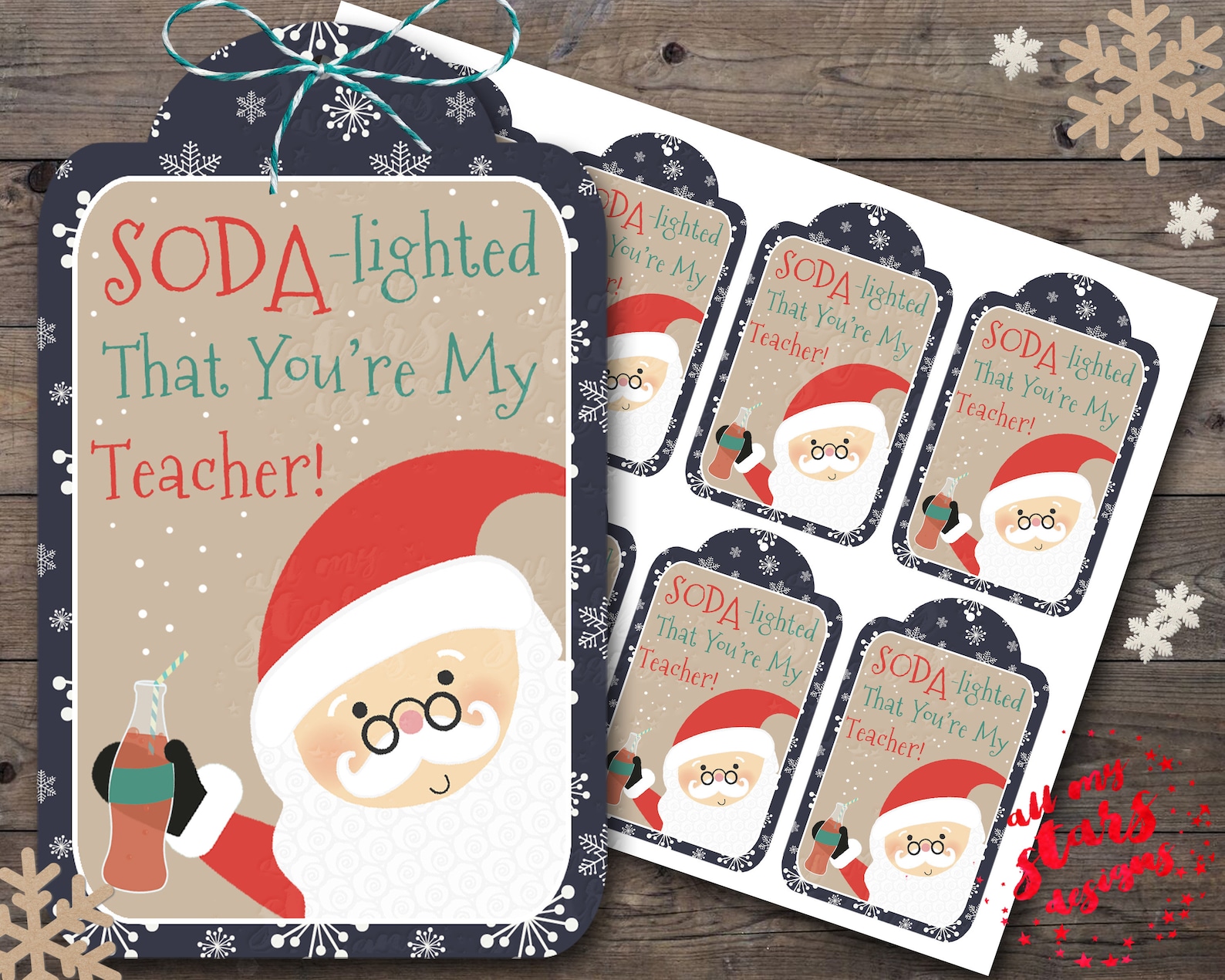 PRINTABLE Soda-lighted That You're My Teacher Soft Drink | Etsy