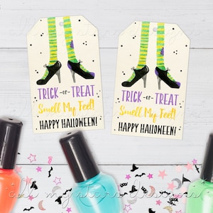 PRINTABLE Trick or Treat, Smell My Feet! Nail Polish Tag | Instant ...