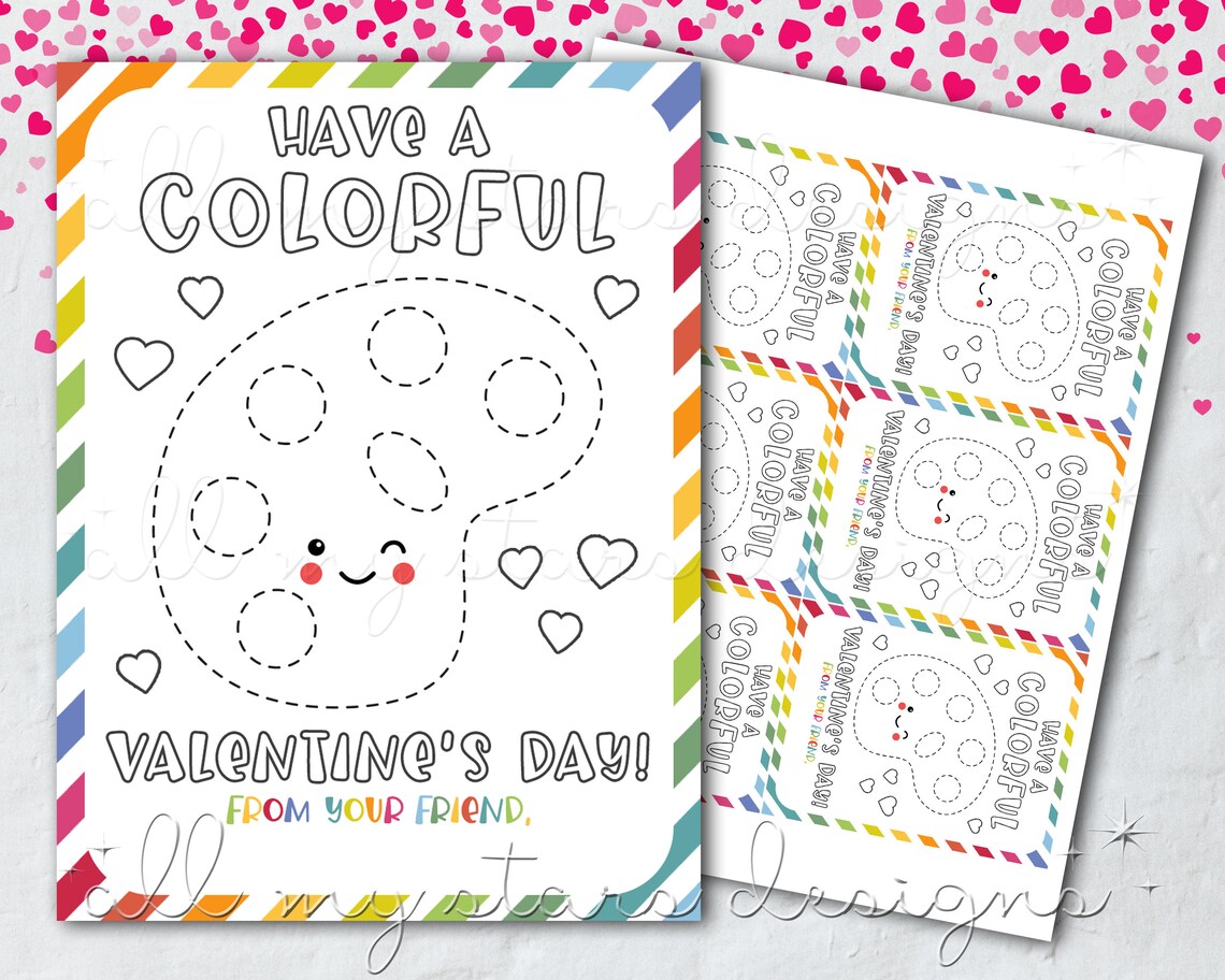 PRINTABLE Have a COLORFUL Valentine's Day Coloring | Etsy