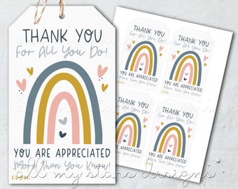 Rainbow Thank You | Etsy