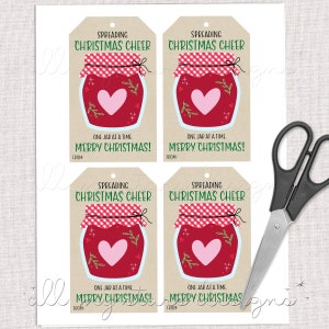 PRINTABLE Spreading Christmas Cheer One Jar at a Time. Merry Christmas ...