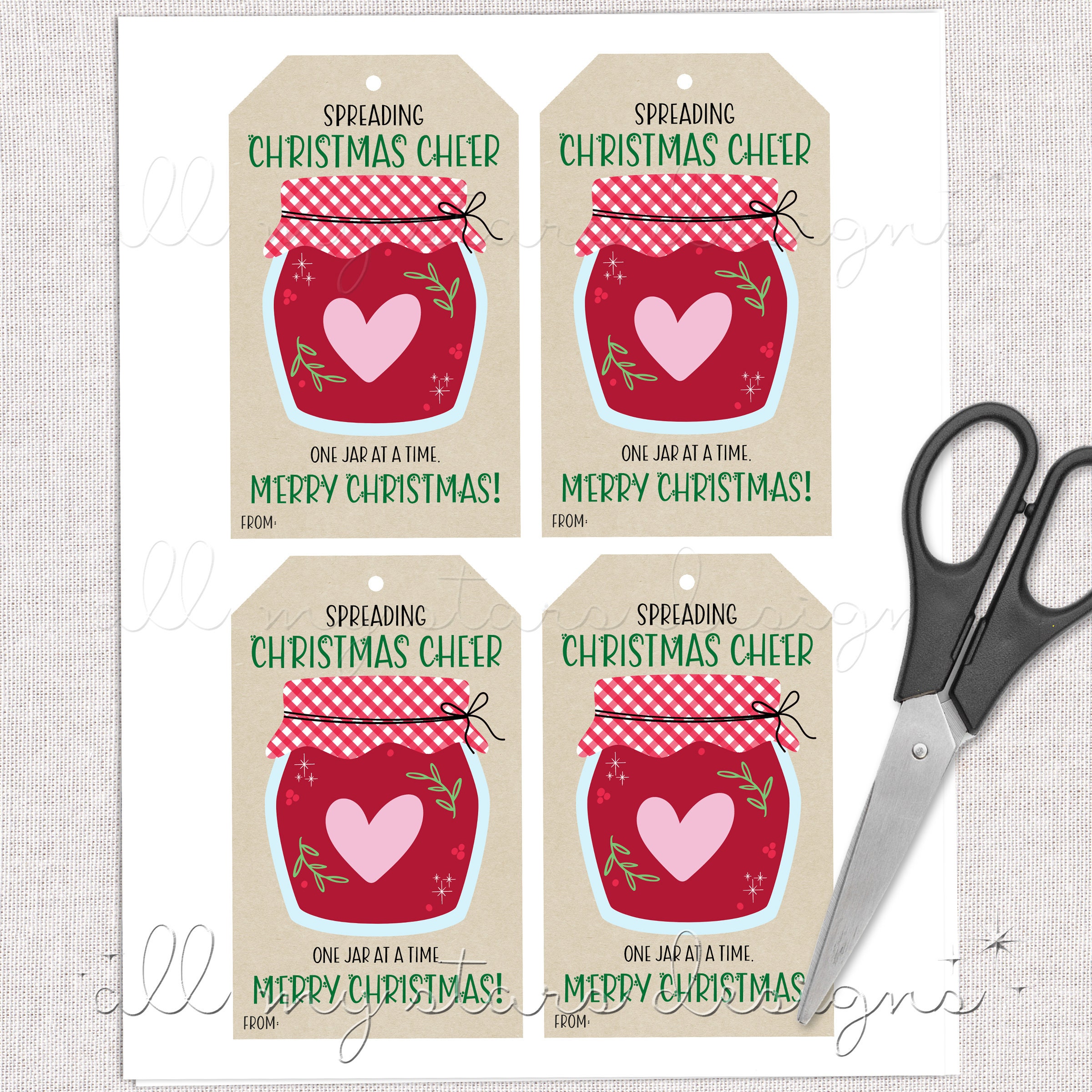 PRINTABLE Spreading Christmas Cheer One Jar at a Time. Merry Christmas ...