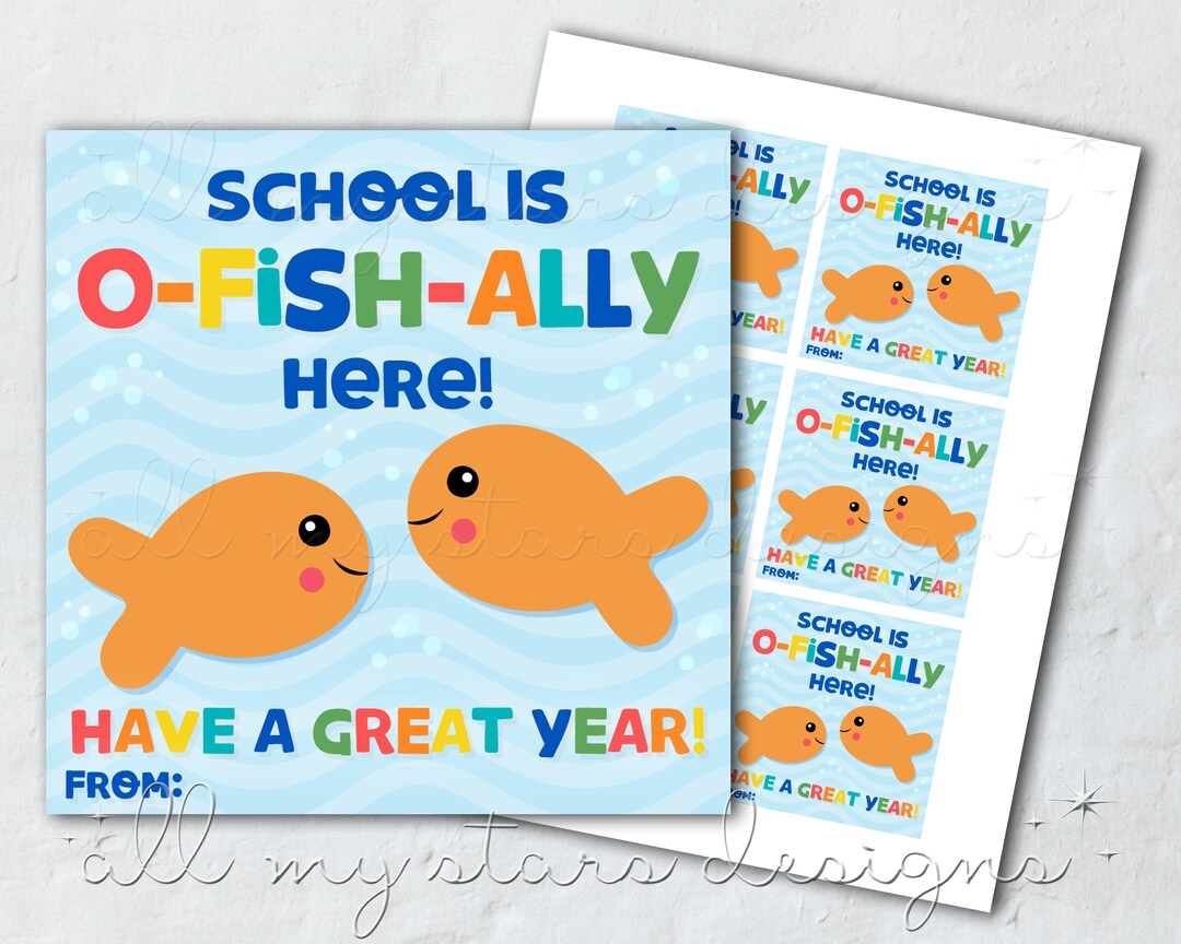PRINTABLE School is O-fish-ally Here! Have a Great Year! Tag | Instant ...