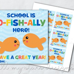 PRINTABLE School is O-fish-ally Here! Have a Great Year! Tag | Instant ...