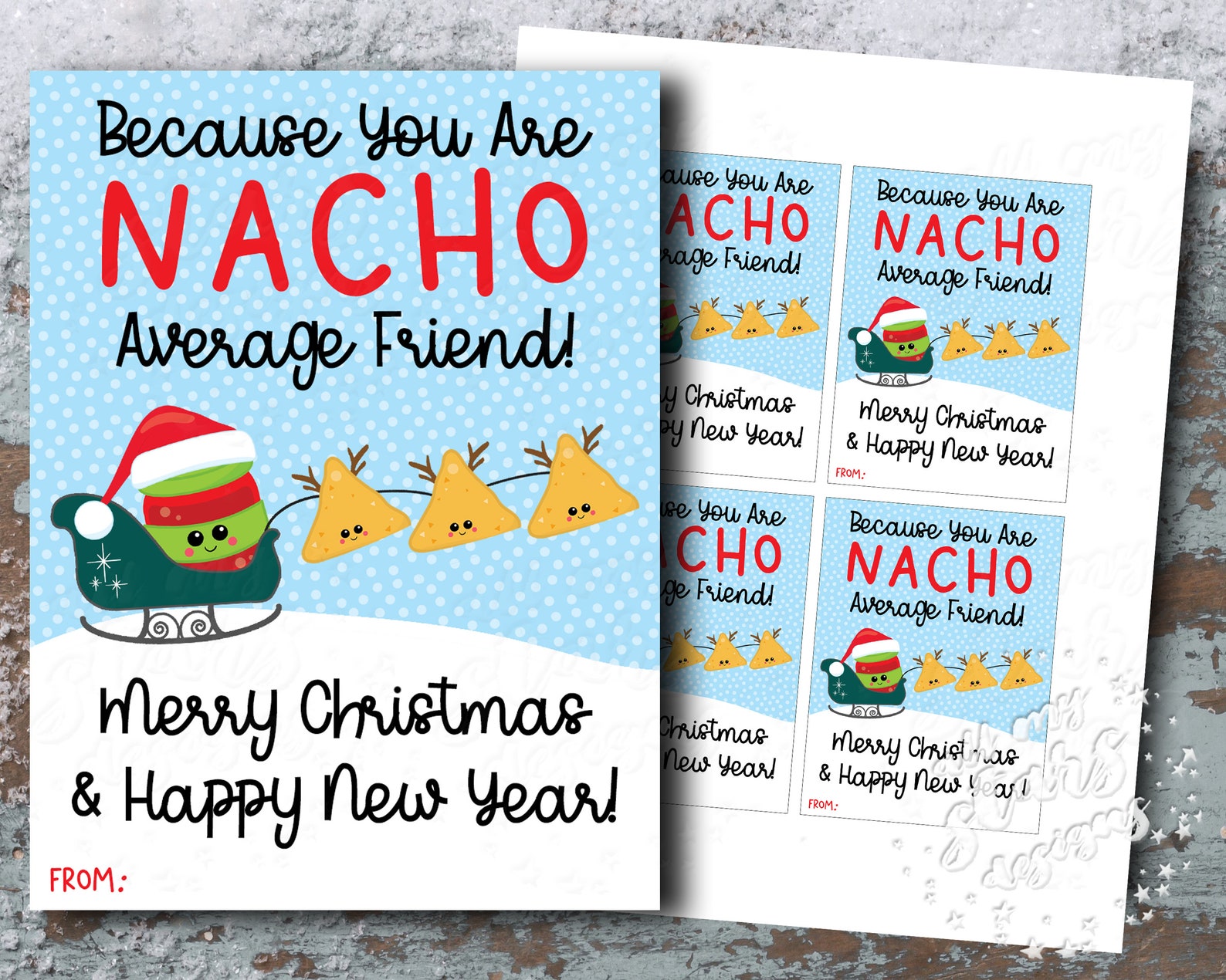 PRINTABLE Because You Are NACHO AVERAGE Friend Merry | Etsy