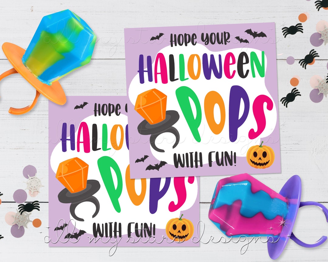PRINTABLE Hope Your Halloween POPS With Fun! Ring Pop Tag | Instant ...