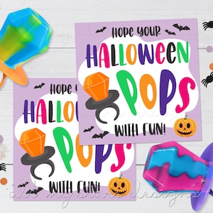 PRINTABLE Hope Your Halloween POPS With Fun! Ring Pop Tag | Instant ...