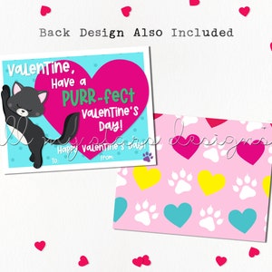 PRINTABLE Cute Cats & Kittens Valentine Cards - Set of 6 Kid's ...