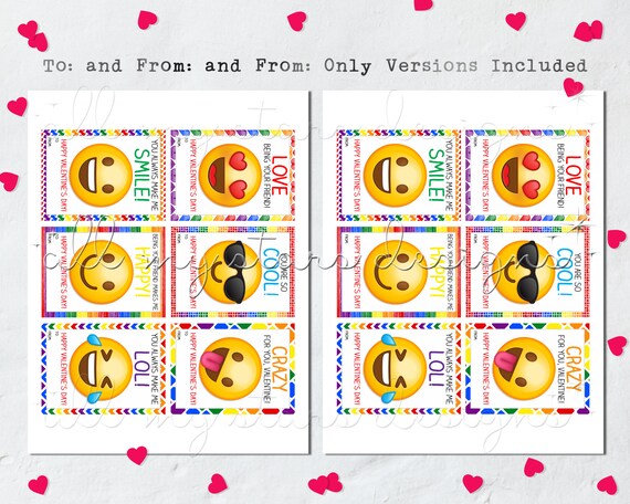 Emoji Valentine Cards Printable
