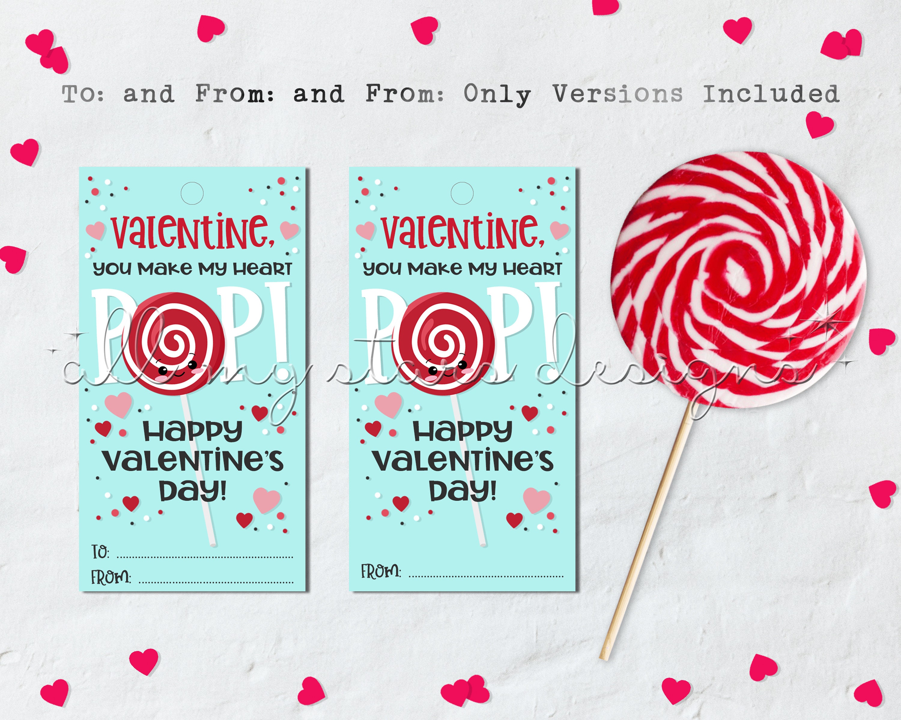 PRINTABLE Valentine You Make My Heart POP Lollipop Valentine - Etsy