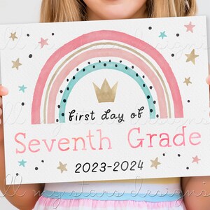 PRINTABLE First Day of Seventh Grade 2023-2024 Sign Instant Download ...