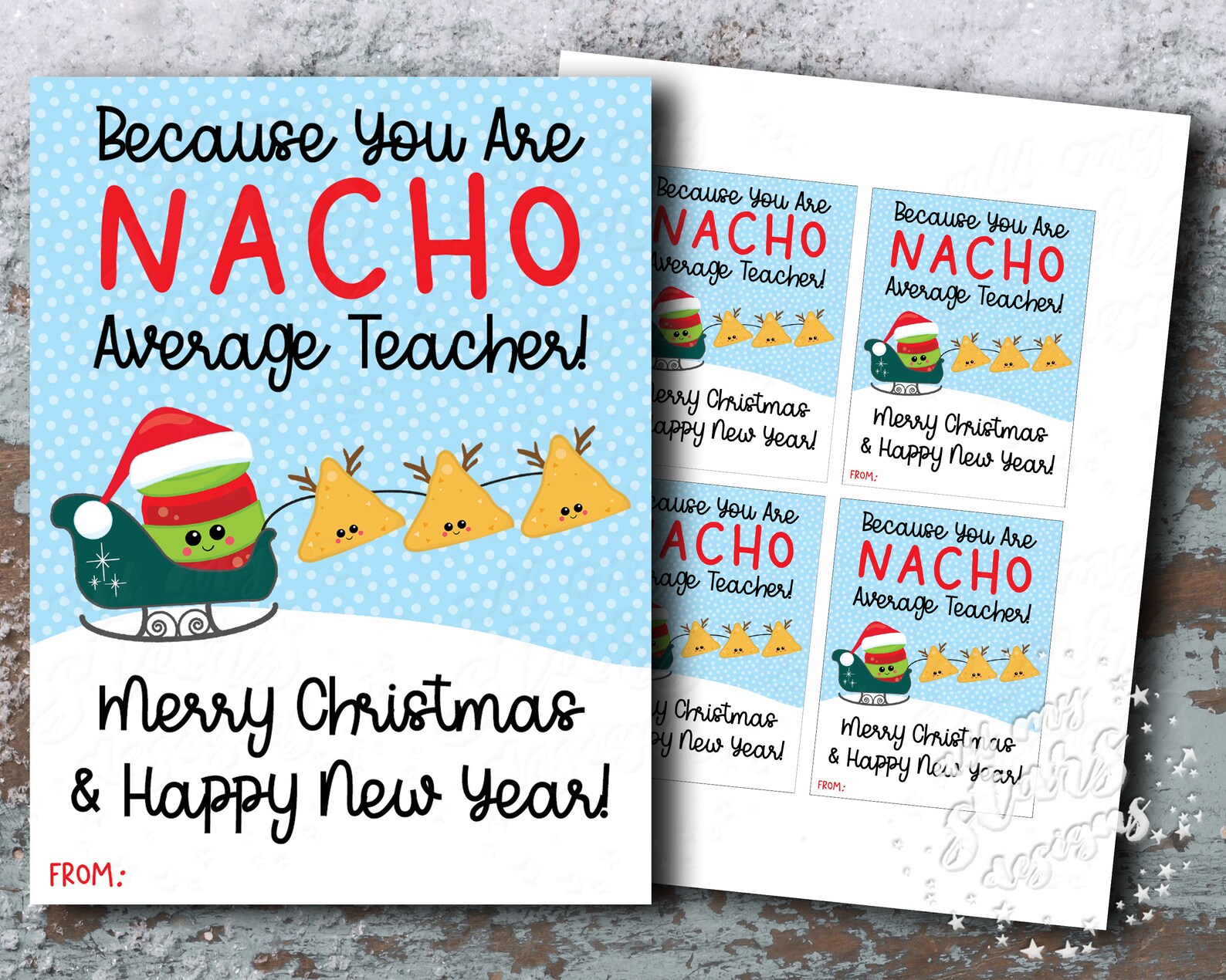 PRINTABLE Because You Are NACHO AVERAGE Teacher Merry | Etsy