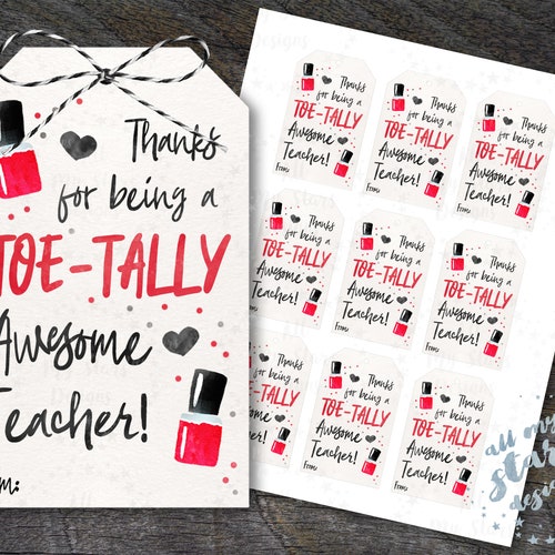 Printable You're TOE-TALLY Awesome MANI Thanks for - Etsy