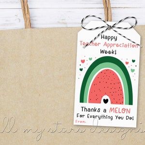 PRINTABLE Happy Teacher Appreciation Week! Thanks a MELON for ...