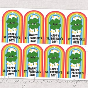 PRINTABLE Happy St. Patrick's Day! Rainbow and Shamrock Tag | Instant ...