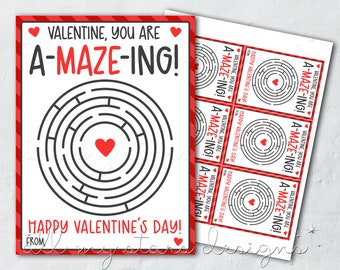 Printable Maze Valentine Card - Etsy
