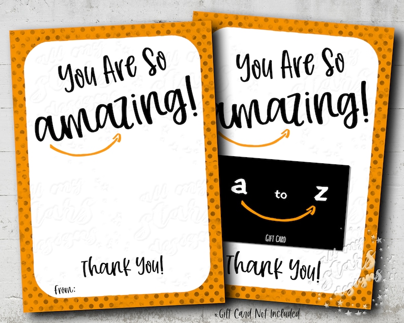 PRINTABLE You Are so Amazing Thank You Gift Card Holder - Etsy