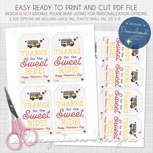 PRINTABLE Thanks for the SWEET RIDE! Happy Valentine's Day! Tag ...