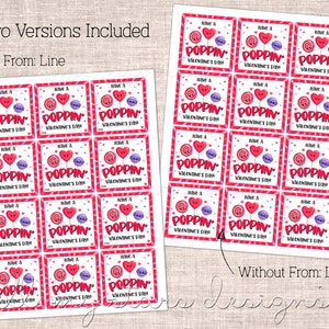 PRINTABLE Have a POPPIN' Valentine's Day! Tag | Instant Download ...
