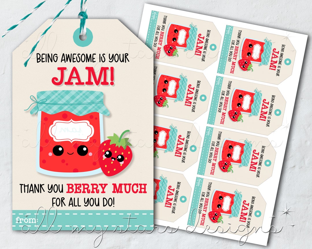 PRINTABLE Being Awesome is Your JAM! Thank You BERRY Much for All You ...